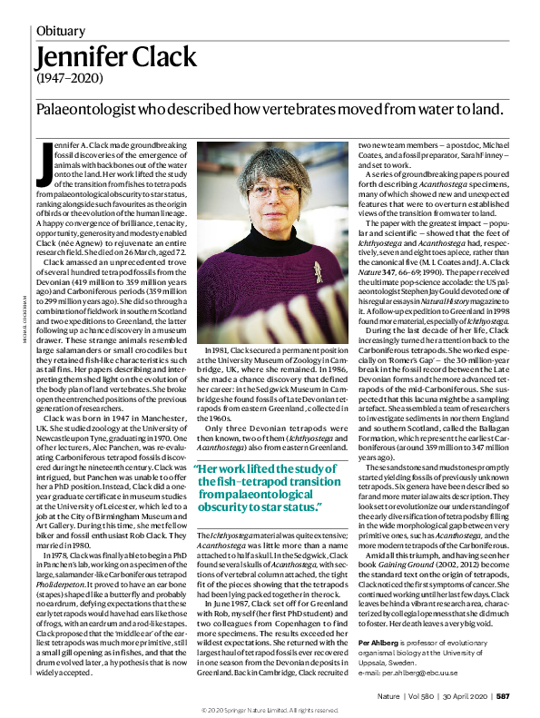 (PDF) Jennifer Clack (1947–2020)