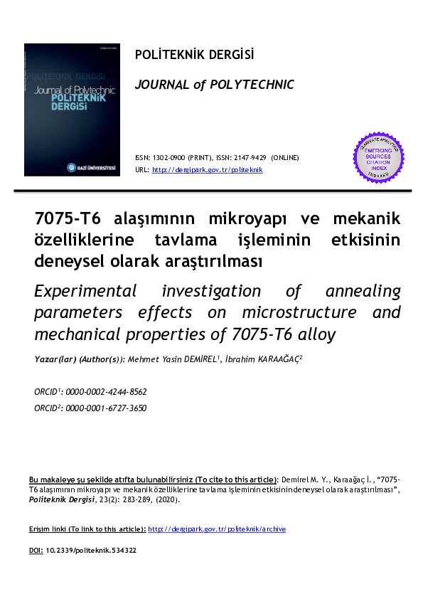 (PDF) olarak araştırılması Experimental investigation of annealing ...