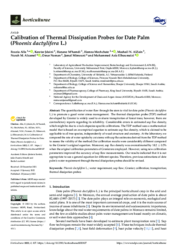 (PDF) Calibration of Thermal Dissipation Probes for Date Palm (Phoenix ...