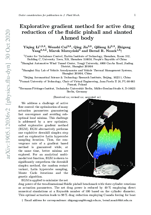(PDF) Optimization of active drag reduction for a slanted Ahmed body in a high-dimensional ...