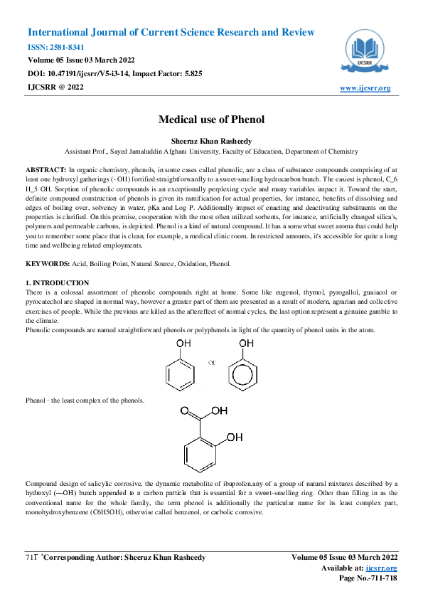 (PDF) Medical use of Phenol