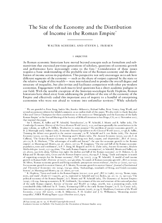 (PDF) Economic Inequality in the Roman Empire