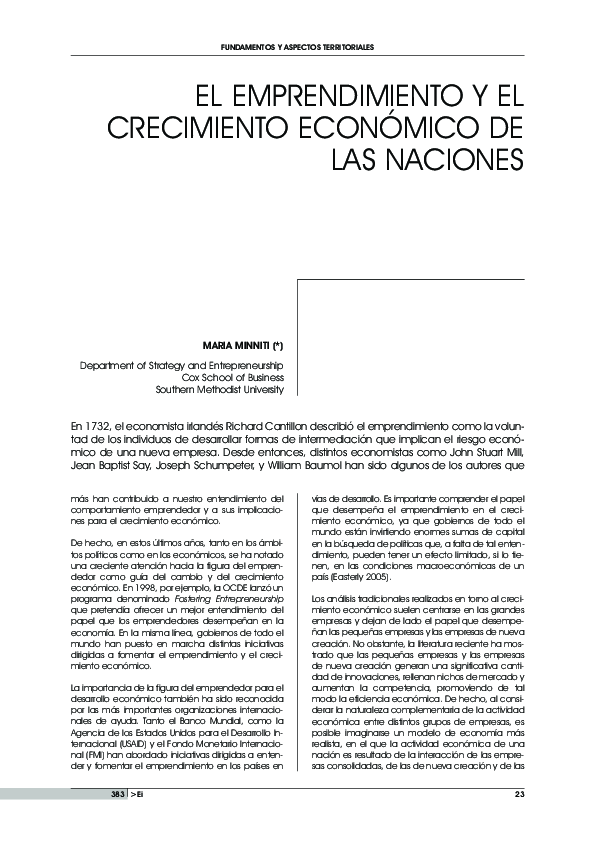 (PDF) El emprendimiento y el crecimiento económico de las naciones