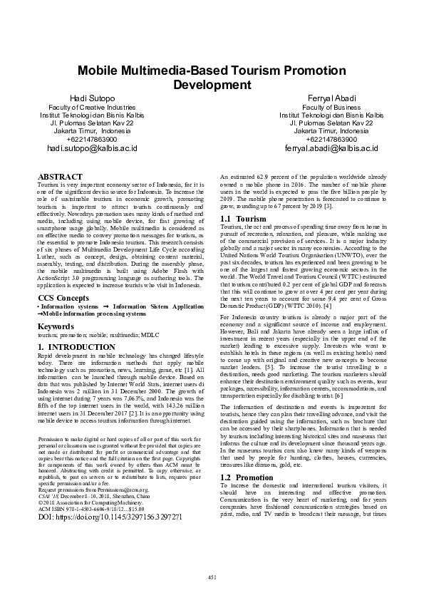 (PDF) Mobile Multimedia-Based Tourism Promotion Development