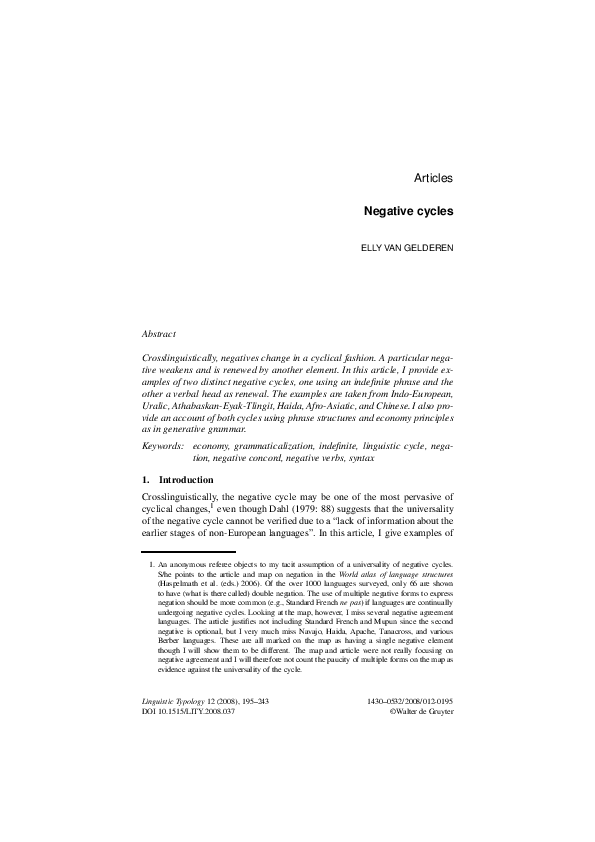 (PDF) Negative cycles