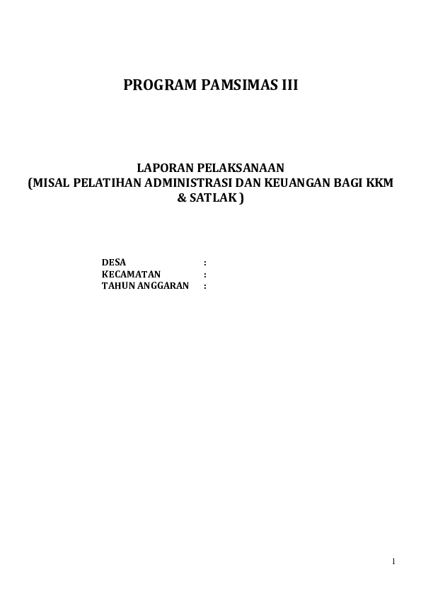 (DOC) Contoh Laporan Pelatihan 1