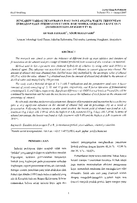 (PDF) Pengaruh Variasi Penambahan Ragi dan Lamanya Waktu Fermentasi ...