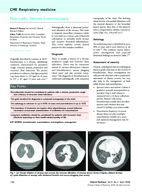 (PDF) Non-cystic fibrosis bronchiectasis