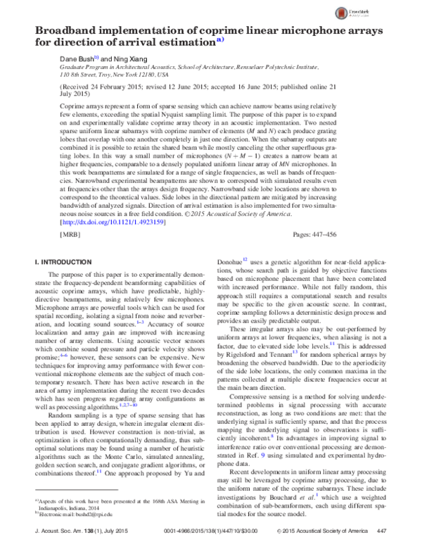 (PDF) Broadband implementation of coprime linear microphone arrays for ...