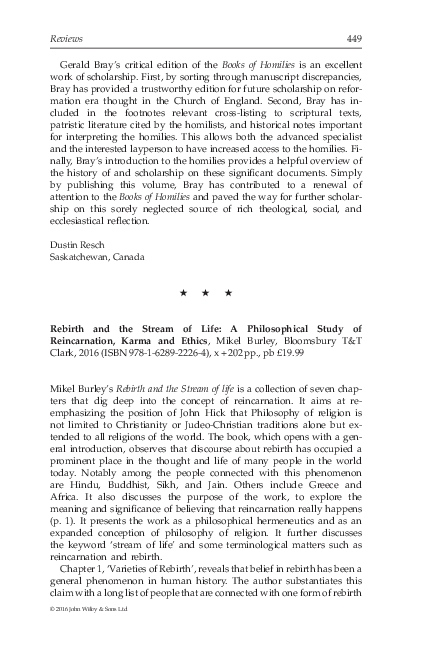 (PDF) Rebirth and the Stream of Life : A Philosophical Study of ...