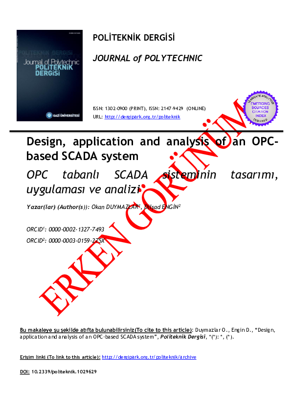 (PDF) Design, Application and Analysis of an OPC-based SCADA System