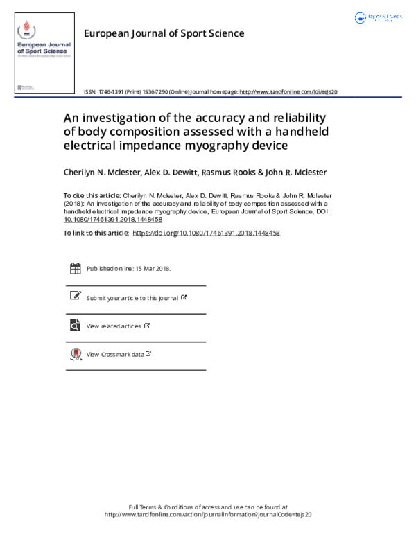(PDF) An investigation of the accuracy and reliability of body ...