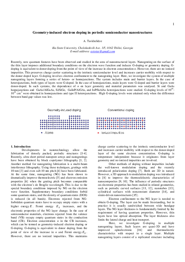 (PDF) Geometry-induced electron doping in periodic semiconductor ...