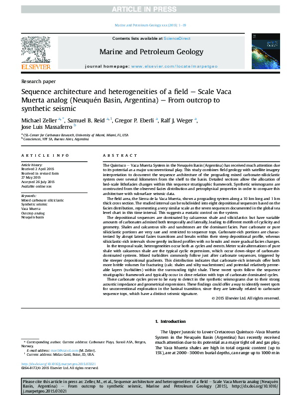 (PDF) Sequence Architecture and Heterogeneities of a Field - Scale Vaca ...
