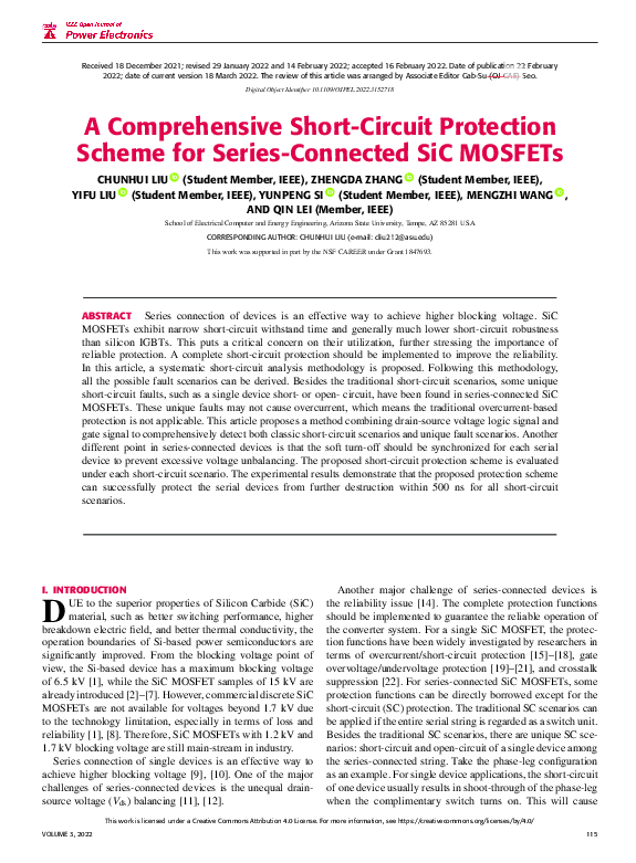 (PDF) A Comprehensive Short-Circuit Protection Scheme for Series ...