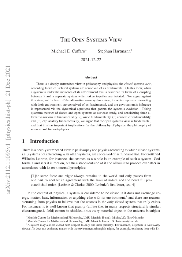 (PDF) The Open Systems View