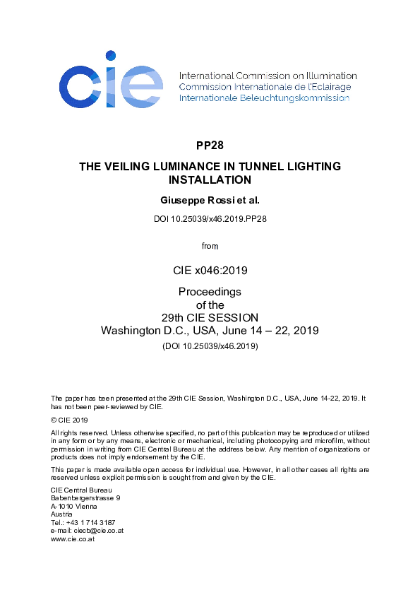 (PDF) The Veiling Luminance in Tunnel Lighting Installation