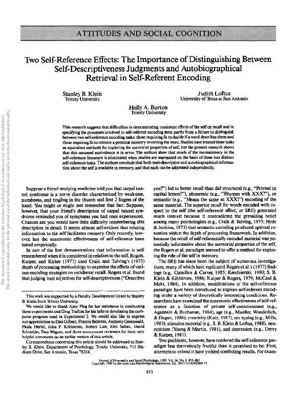 (PDF) Two self-reference effects: The importance of distinguishing ...
