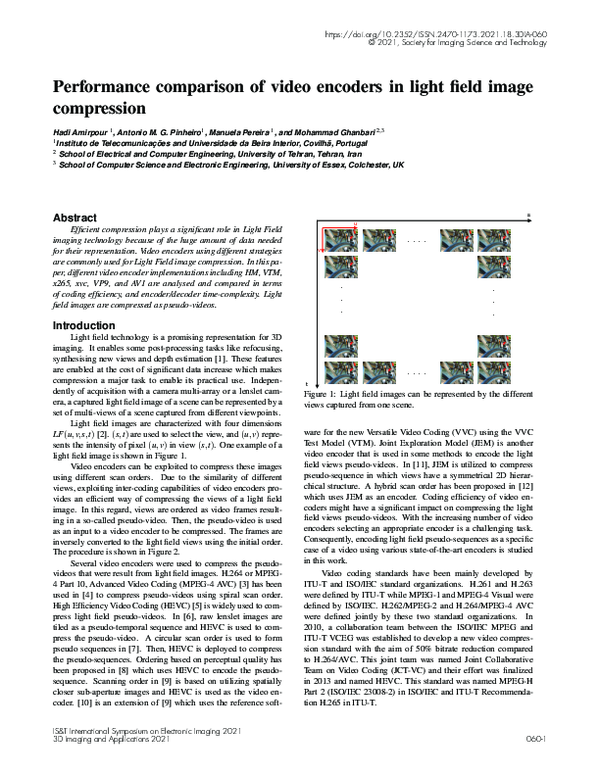Pdf Performance Comparison Of Video Encoders In Light Field Image Compression