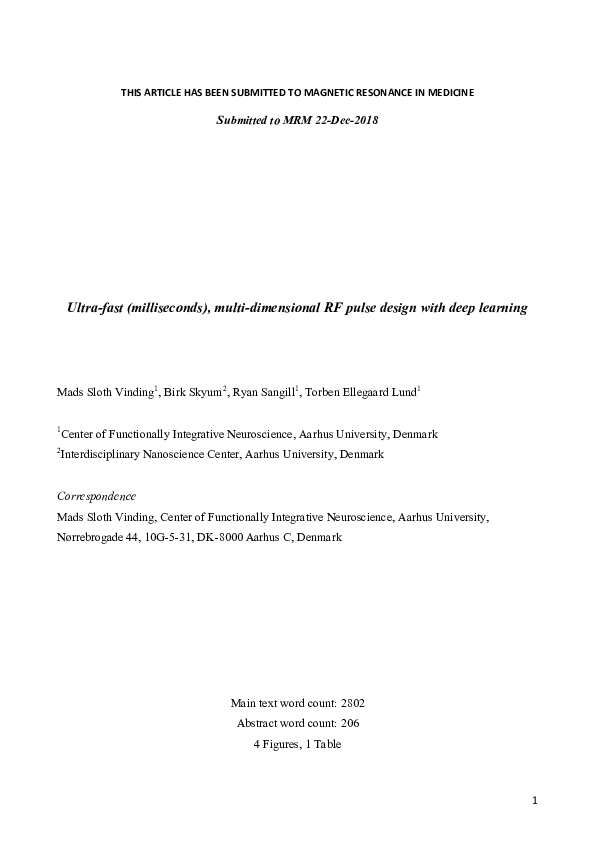 (PDF) Ultrafast (milliseconds), multidimensional RF pulse design with ...