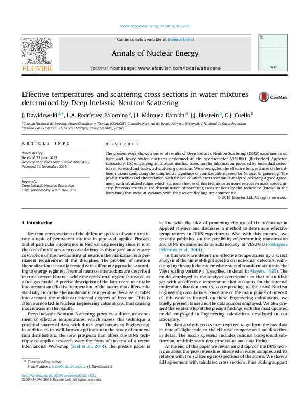 (PDF) Effective temperatures and scattering cross sections in water ...