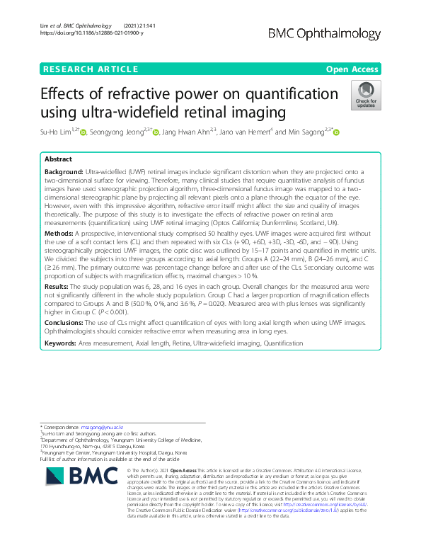 (PDF) Effects of refractive power on quantification using ultra ...