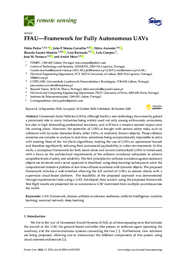 (PDF) FFAU—Framework for Fully Autonomous UAVs (PDF) FFAU—Framework for Fully Autonomous UAVs