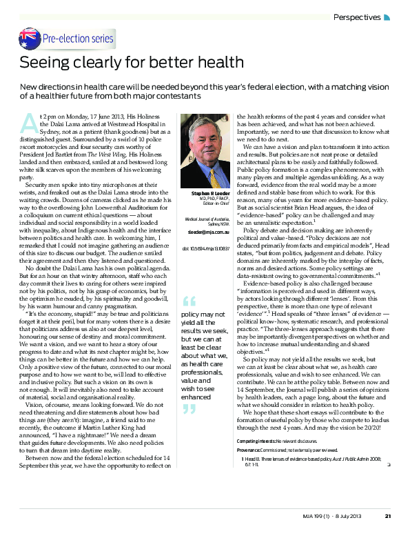 (PDF) Seeing clearly for better health