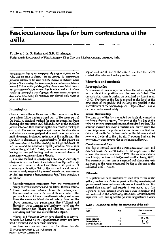 (PDF) Fasciocutaneous flaps for burn contractures of the axilla ...