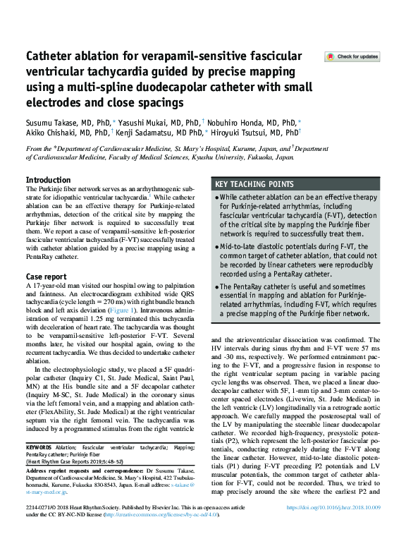(PDF) Catheter ablation for verapamil-sensitive fascicular ventricular ...