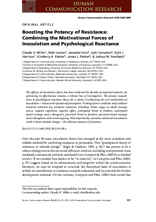 (PDF) Boosting the Potency of Resistance: Combining the Motivational ...