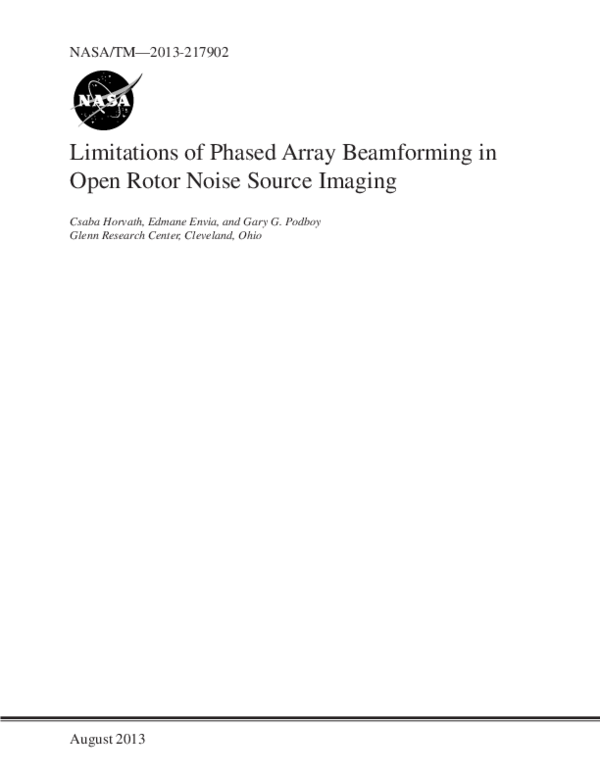 Pdf Limitations Of Phased Array Beamforming In Open Rotor Noise Source Imaging