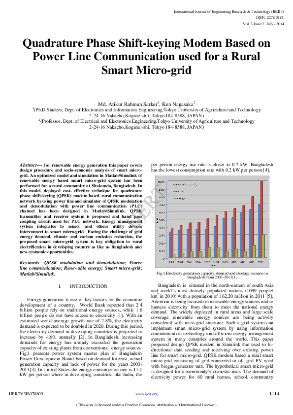 (PDF) QPSK Modem for Rural Smart Micro-grid PLC