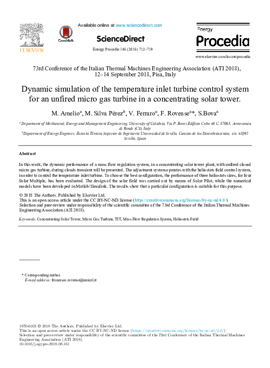 Pdf Dynamic Simulation Of The Temperature Inlet Turbine Control System For An Unfired Micro