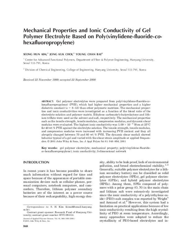 (PDF) Mechanical properties and ionic conductivity of biodegradable ...