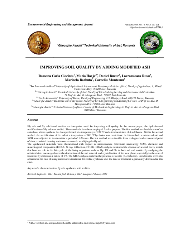 (PDF) Improving Soil Quality by Adding Modified Ash