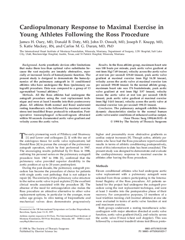 (PDF) Cardiopulmonary response to maximal exercise in young athletes ... (PDF) Cardiopulmonary response to maximal exercise in young athletes ...