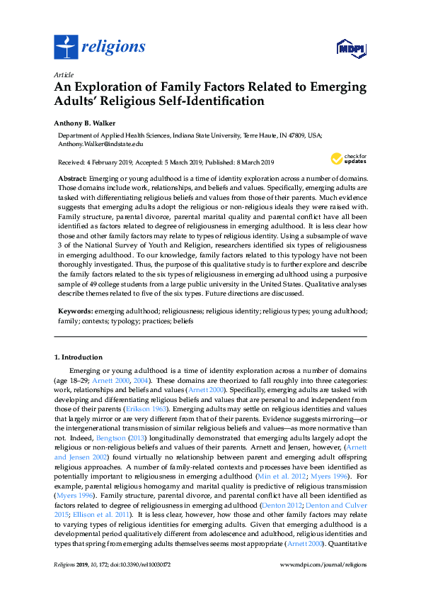 (PDF) An Exploration of Family Factors Related to Emerging Adults ...