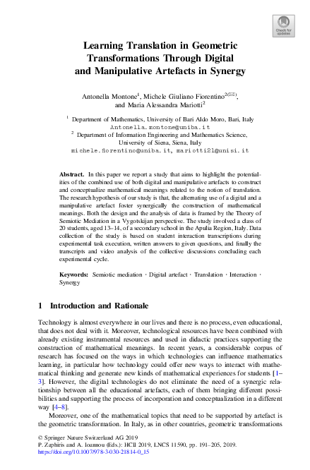 (PDF) Learning Translation in Geometric Transformations Through Digital ...