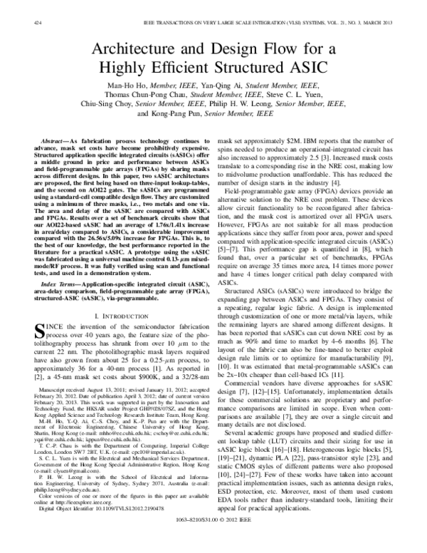 (PDF) Architecture and Design Flow for a Highly Efficient Structured ASIC