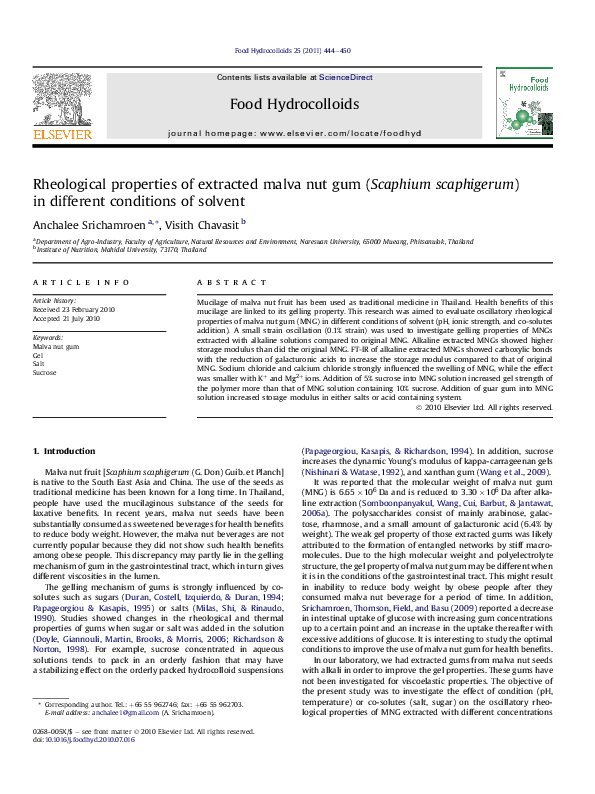 (PDF) Rheological properties of extracted malva nut gum (Scaphium ...