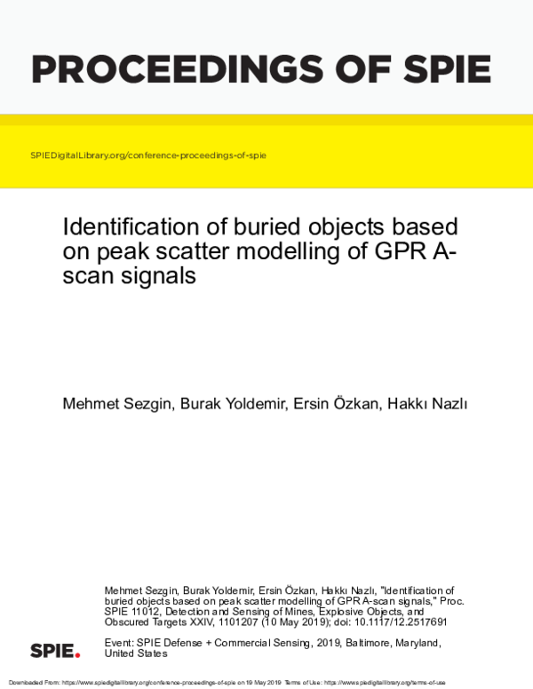 (PDF) Identification of buried objects based on peak scatter modelling ...
