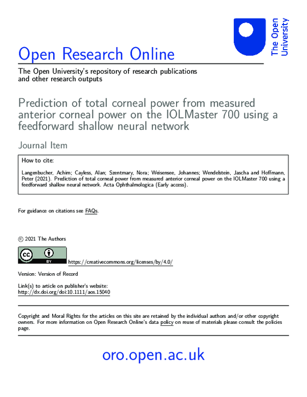 (PDF) Prediction of total corneal power from measured anterior corneal ...
