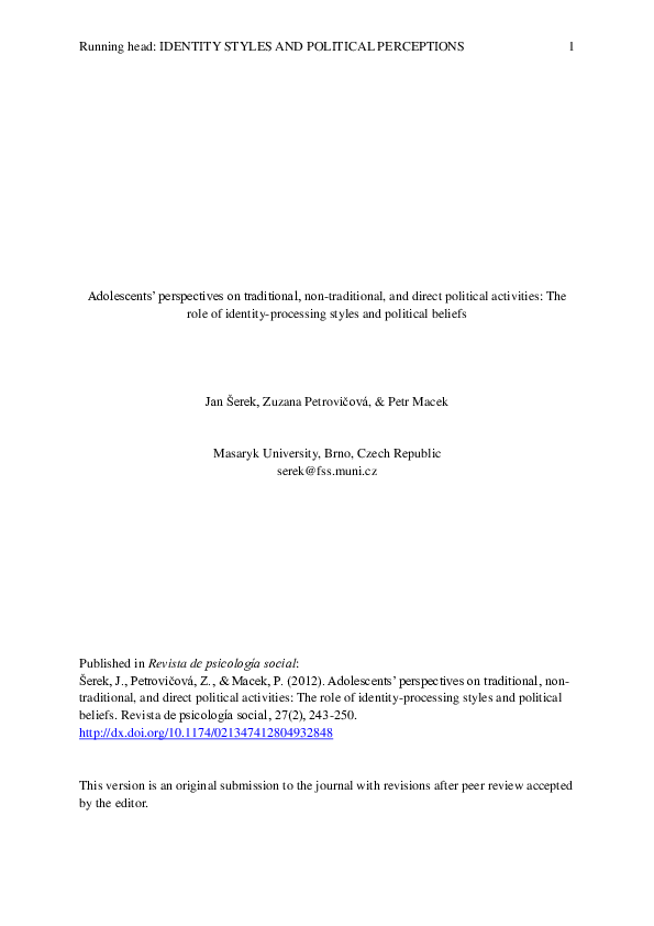 (PDF) Adolescents' perspectives on traditional, non-traditional, and ...