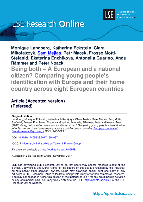(PDF) Being both – A European and a national citizen? Comparing young ...