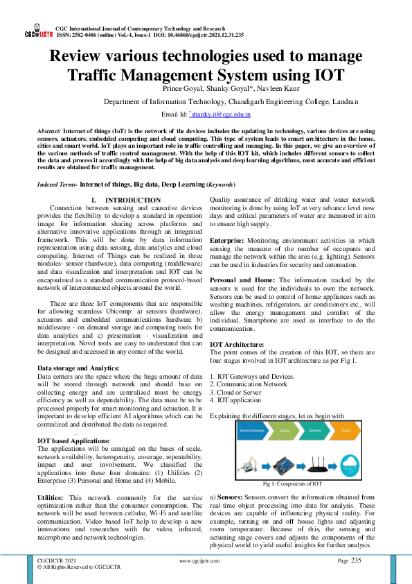 (PDF) Review various technologies used to manage Traffic Management ...