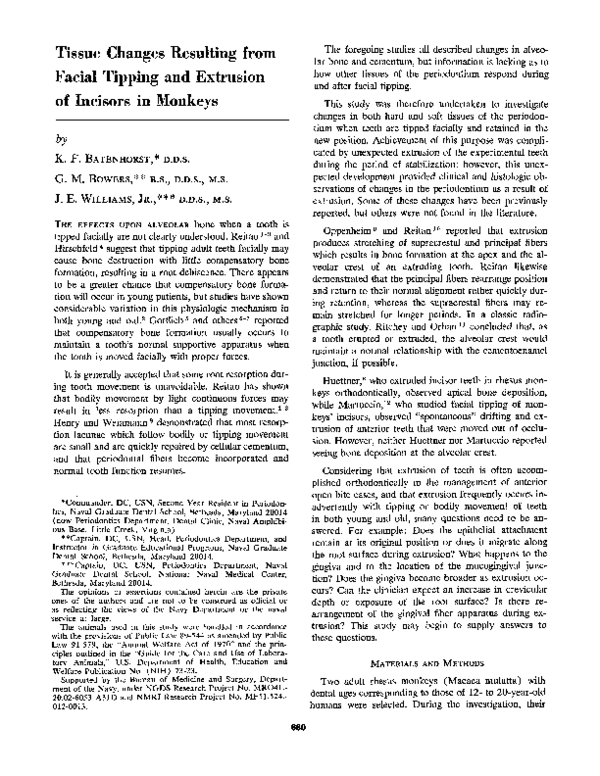 (PDF) Tissue Changes Resulting from Facial Tipping and Extrusion of ...