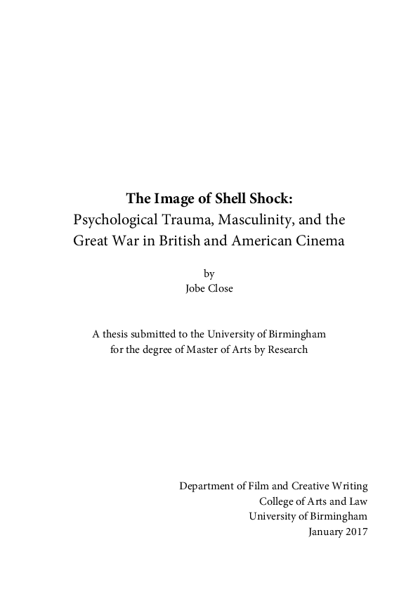 (PDF) The image of Shell Shock: psychological trauma, masculinity, and ...