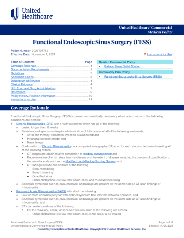 (PDF) Functional Endoscopic Sinus Surgery (FESS)