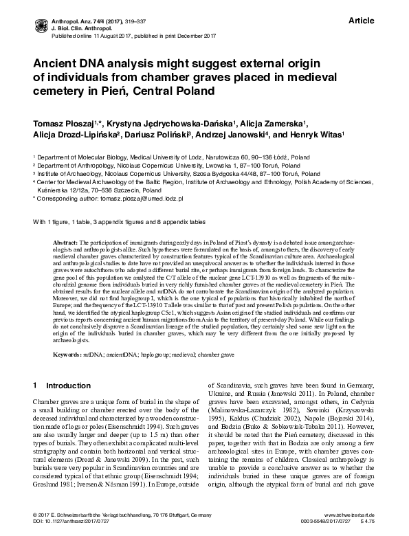 (PDF) Ancient DNA analysis might suggest external origin of individuals ...